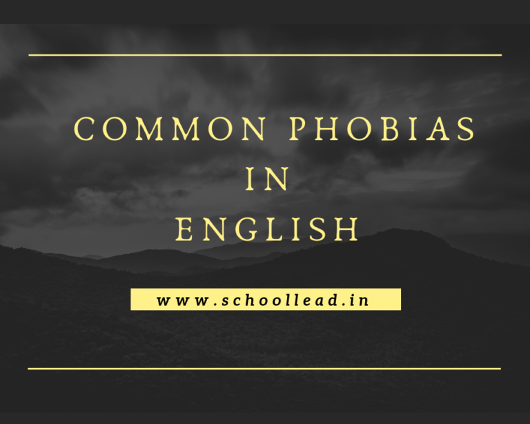 Common Phobias in English - School Lead