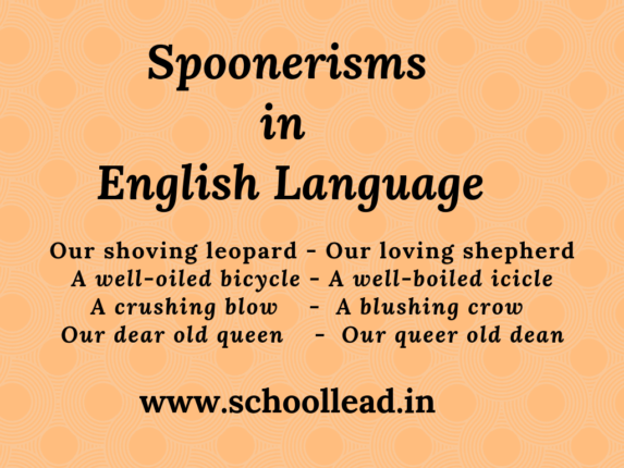 Spoonerisms in English Language - School Lead