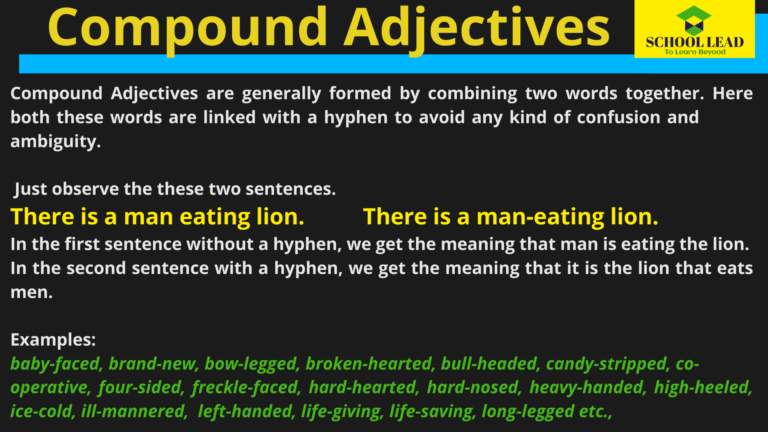 Compound Adjectives - The Adjective - School Lead